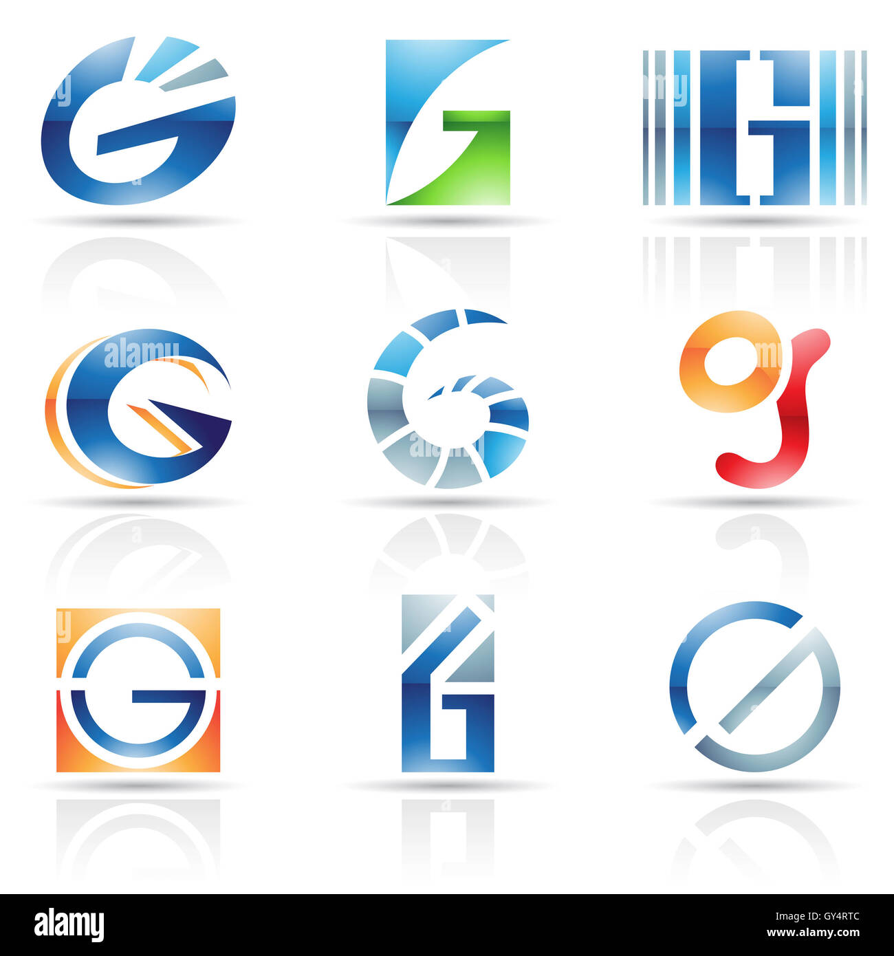 Vector illustration of abstract icons based on the letter G Stock Photo ...
