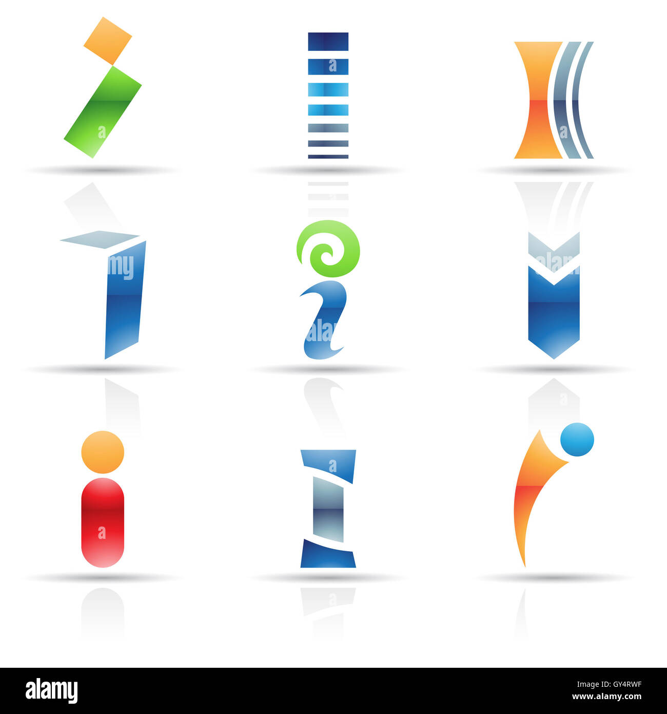 Vector illustration of abstract icons based on the letter I Stock Photo ...