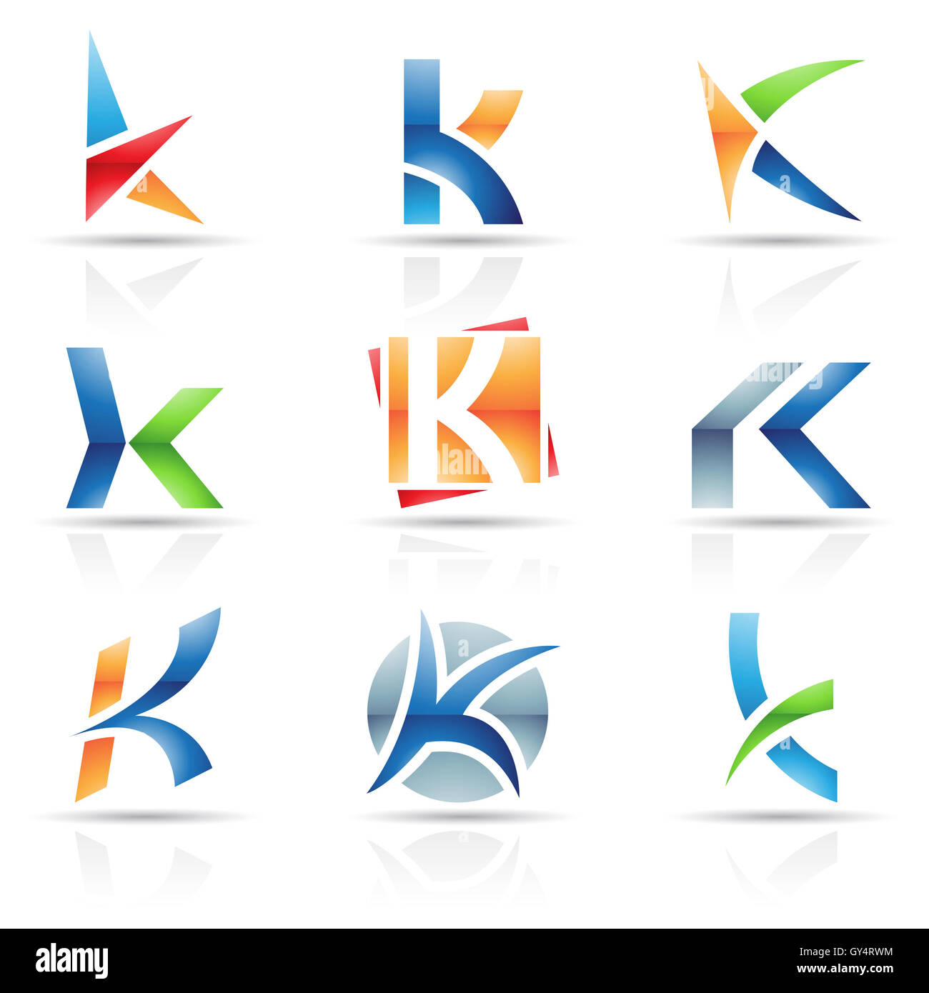 Vector illustration of abstract icons based on the letter K Stock Photo ...