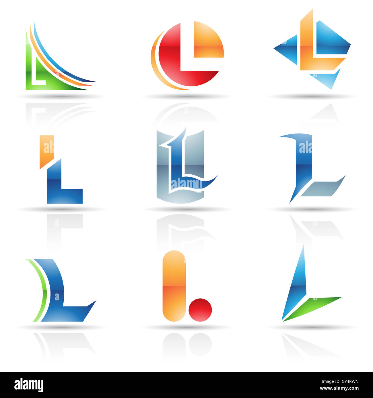 Vector illustration of abstract icons based on the letter L Stock Photo ...