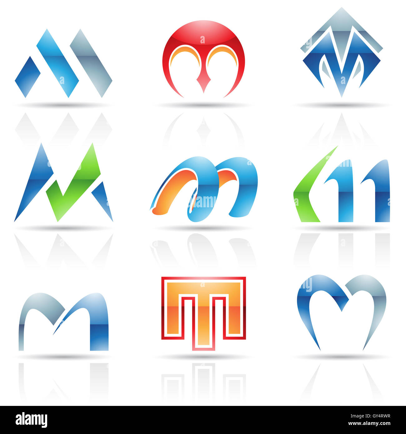 Vector illustration of abstract icons based on the letter M Stock Photo ...