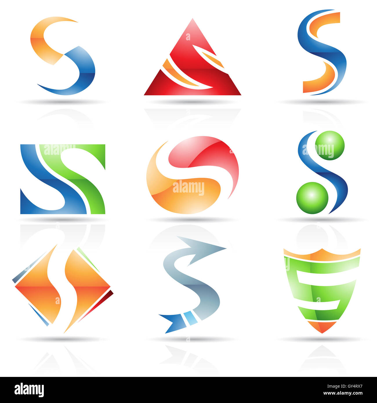 Vector illustration of abstract icons based on the letter S Stock Photo ...