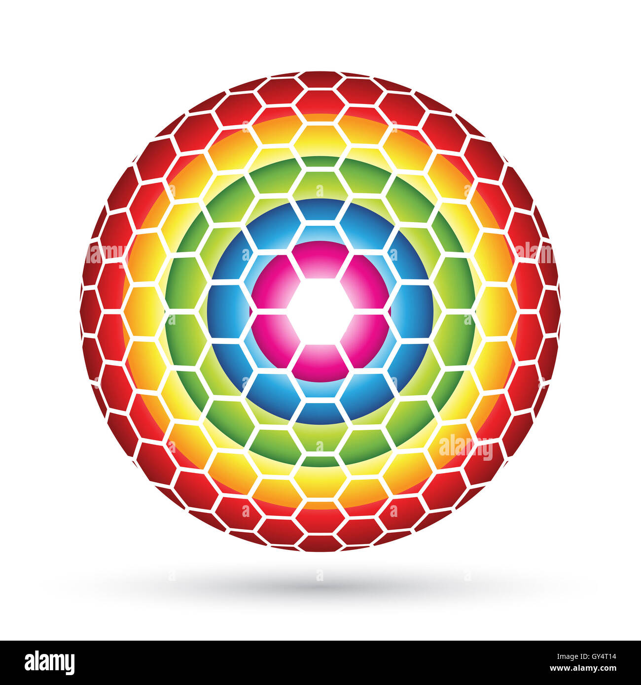 Hexagon Sphere, colorful hexagons forming an abstract ball Stock Photo ...