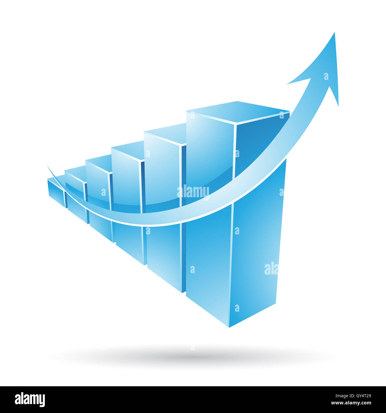 Vector illustration of a blue stat bars chart Stock Photo - Alamy