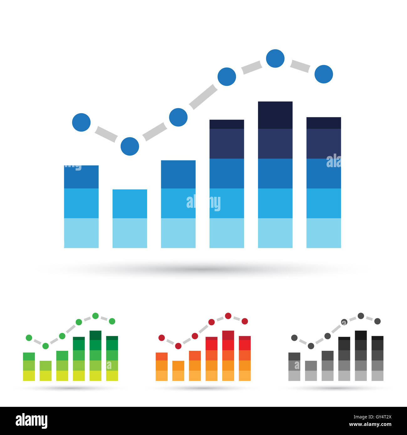 Vector illustration of colorful stats icons Stock Photo - Alamy