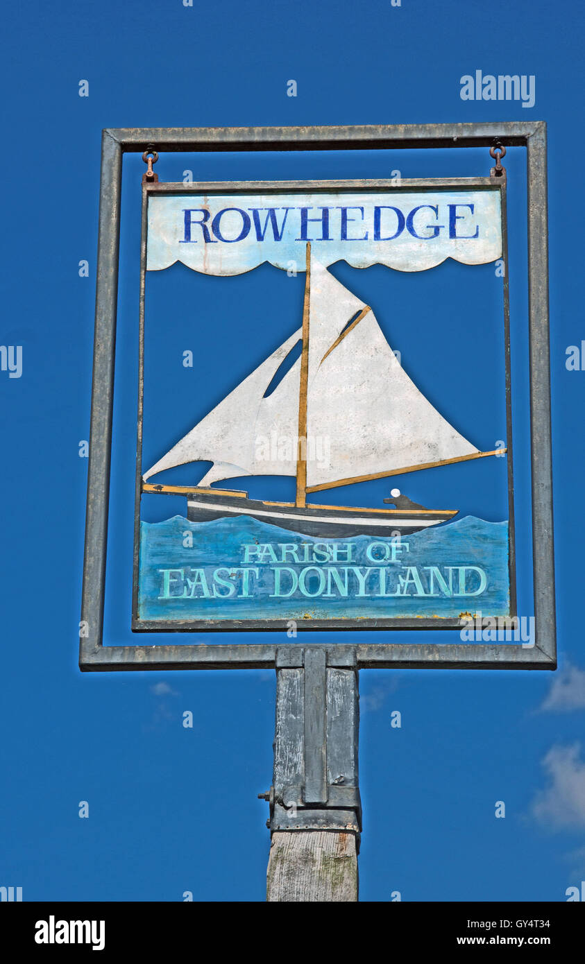 Rowhedge, Village Sign, Essex Stock Photo - Alamy
