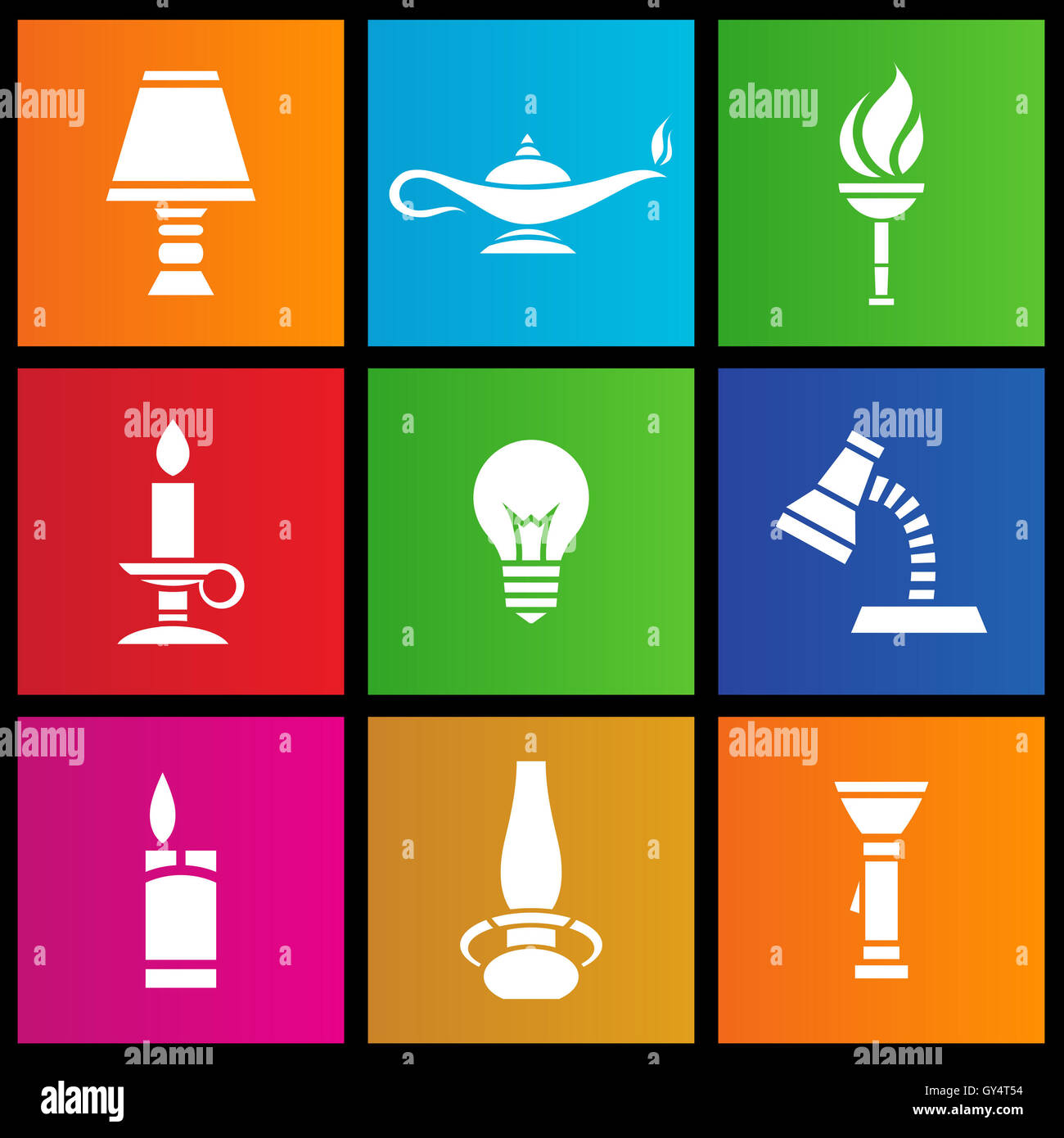 metro style primitive and modern sources of light Stock Photo - Alamy