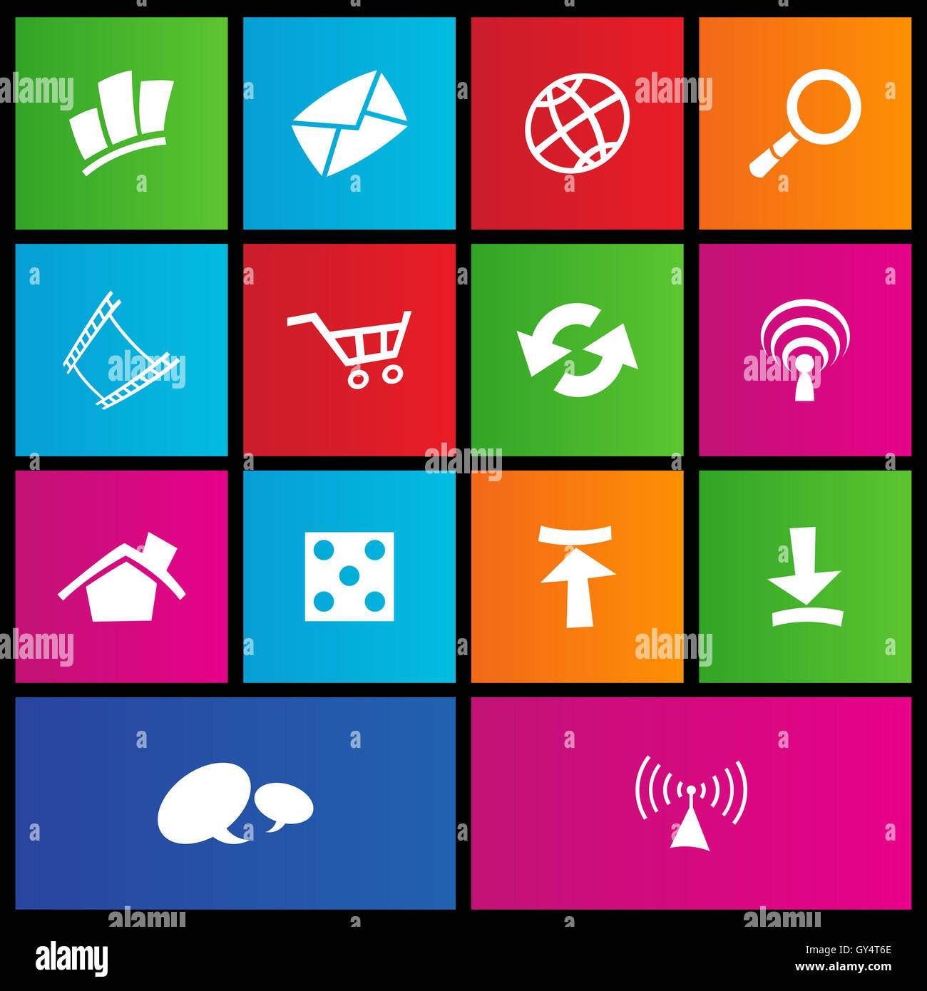 vector illustration of metro style web icons Stock Photo - Alamy