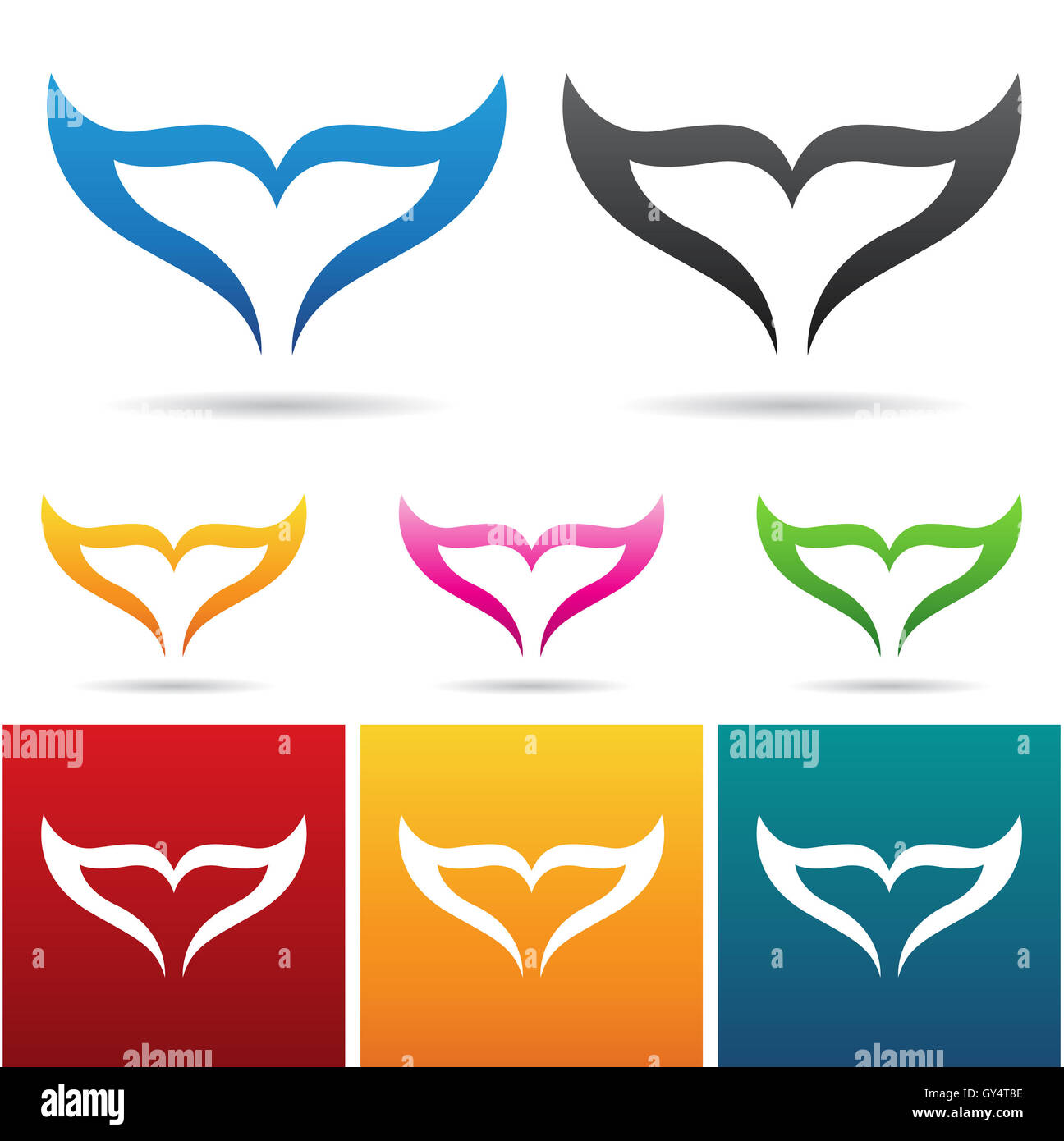 eps vector illustration of fish tail icons Stock Photo - Alamy