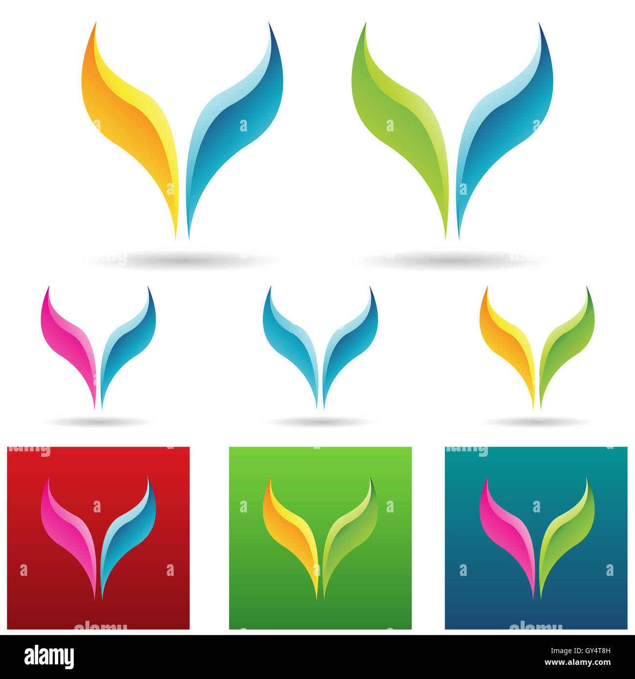 vector eps illustration of colorful fish tails Stock Photo - Alamy