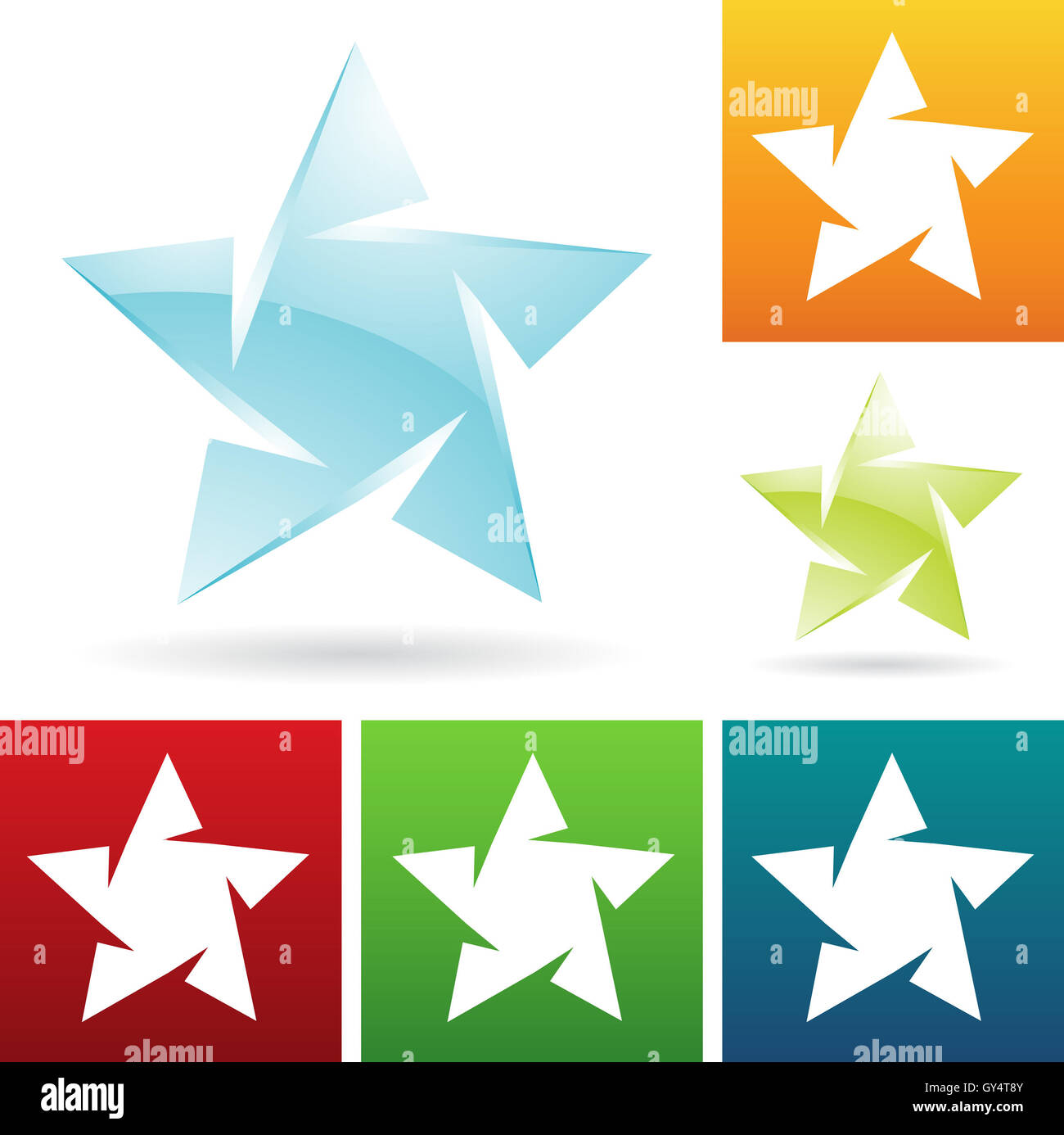 eps vector illustration of ice star icons Stock Photo - Alamy