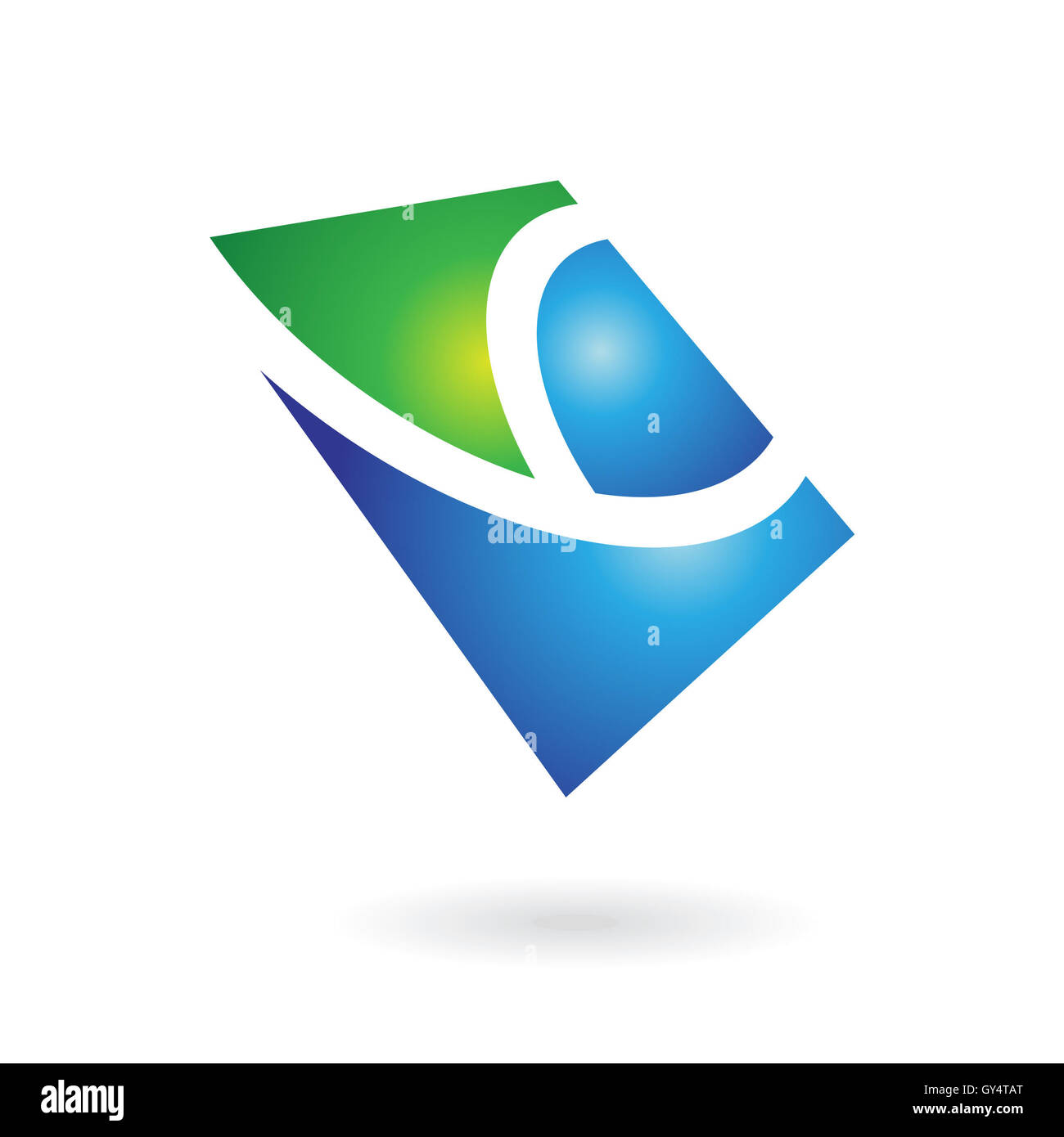 Green and blue glossy logo icon and graphic design element Stock Photo ...