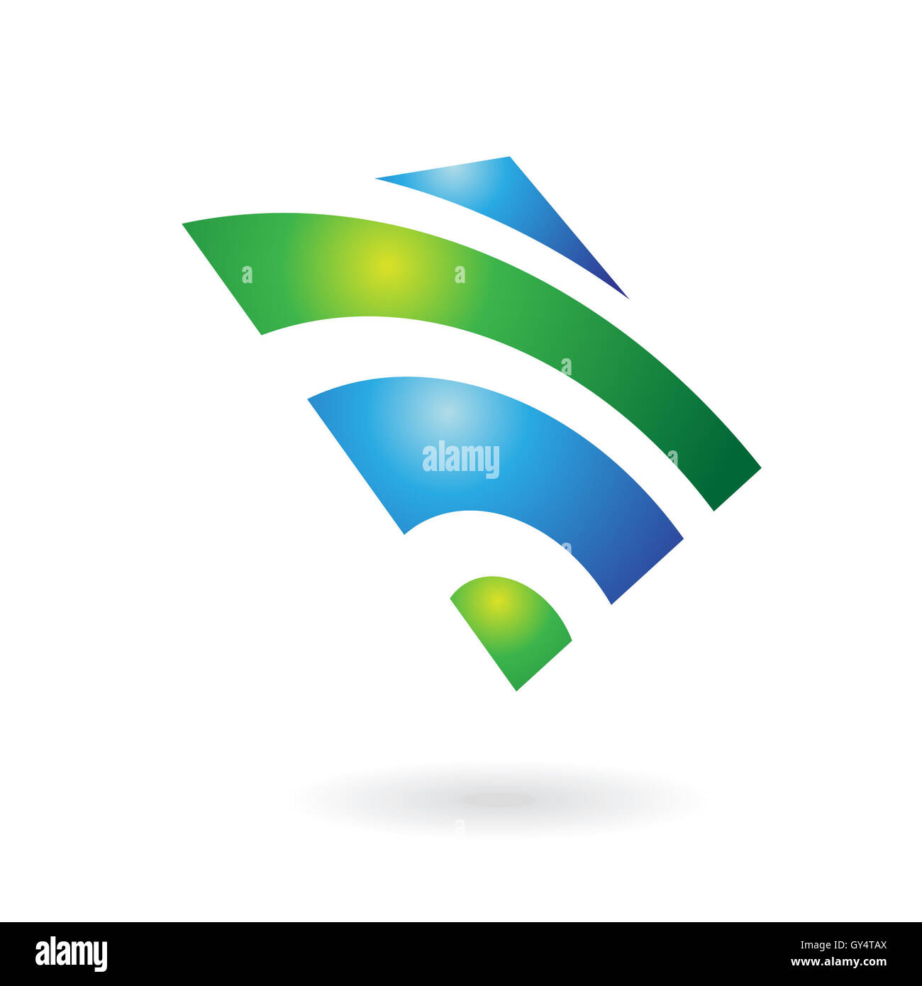 Green and blue glossy logo icon and graphic design element Stock Photo ...