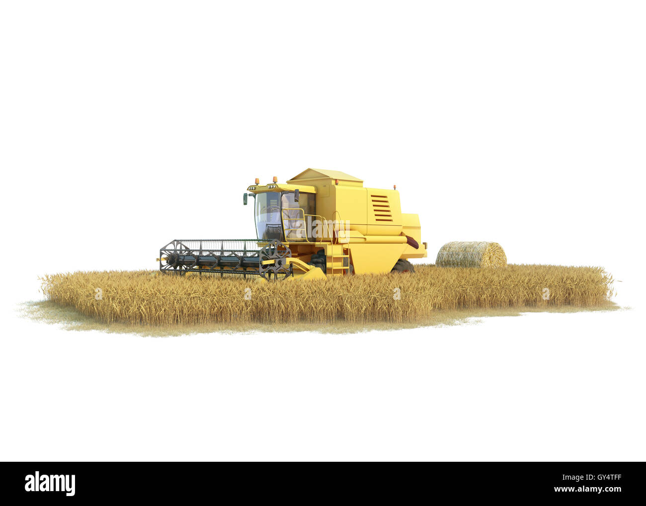 Wheat harvester machine work Cut Out Stock Images & Pictures - Alamy