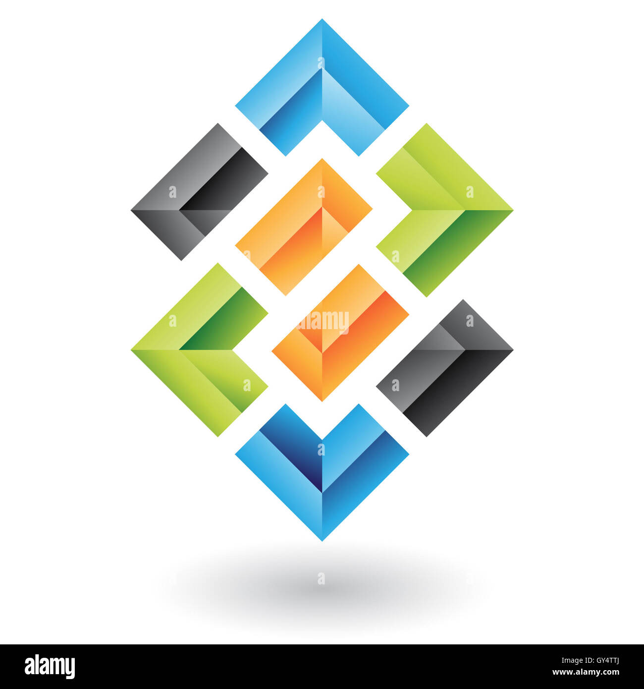 3d geometric logo icon and design element Stock Photo - Alamy