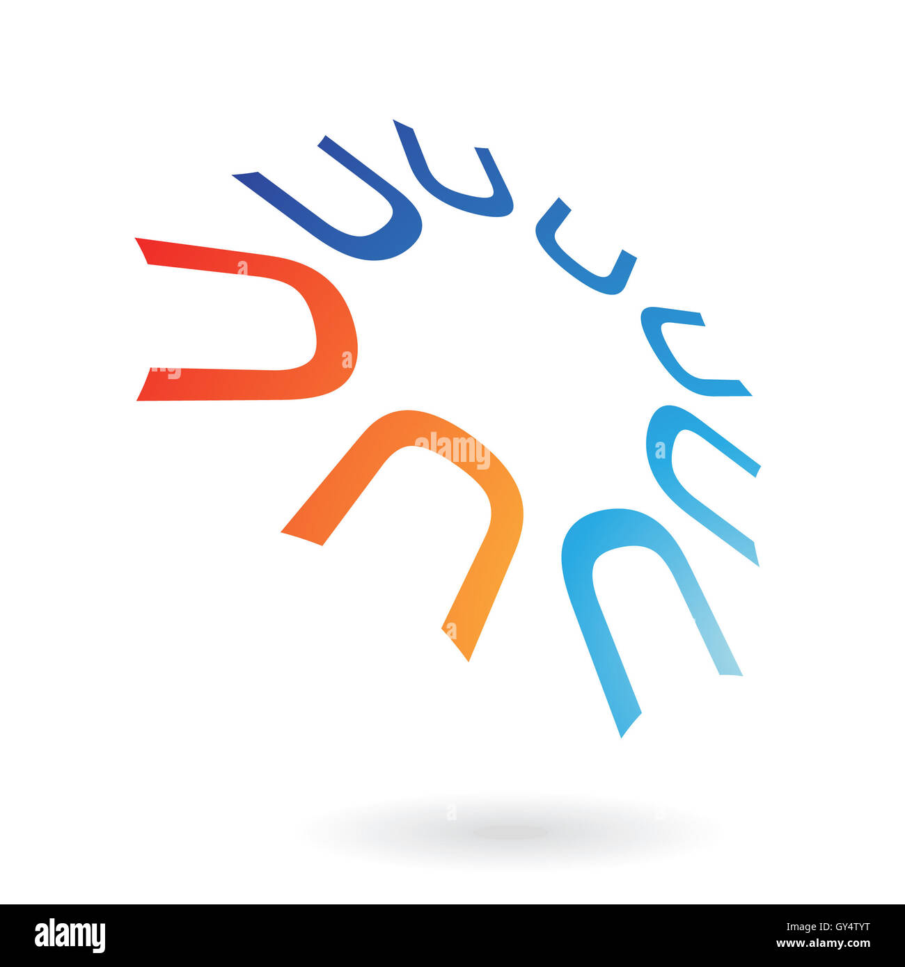 Distorted shape logo icon and design element Stock Photo - Alamy