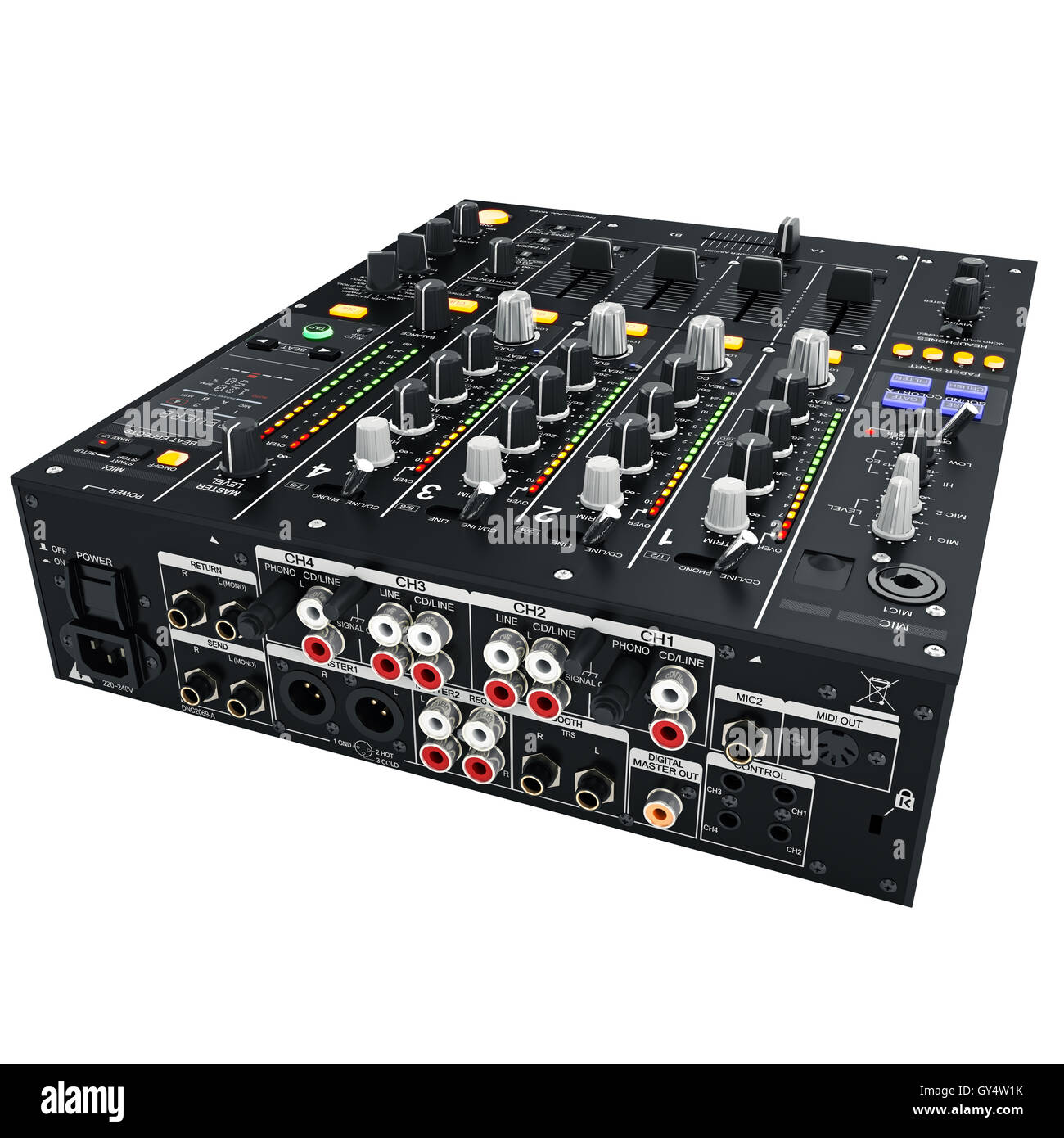 DJ Mixer jacks Stock Photo - Alamy
