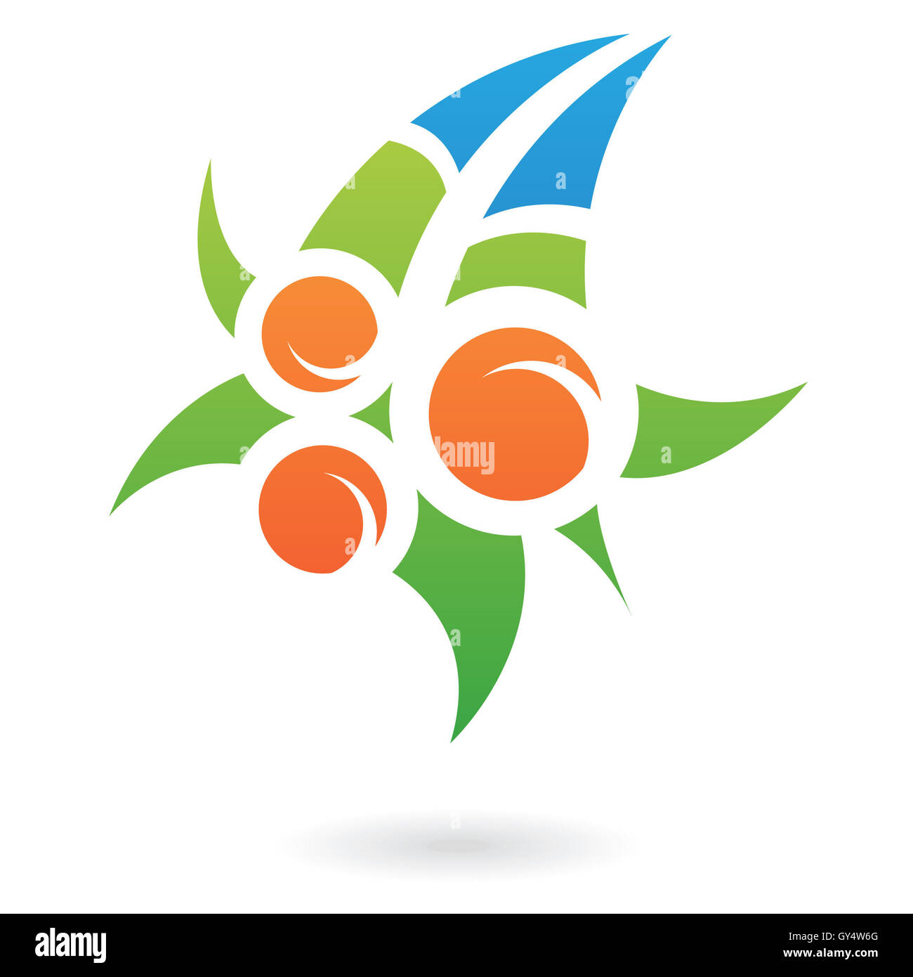 Colorful plant logo icon and design element Stock Photo - Alamy