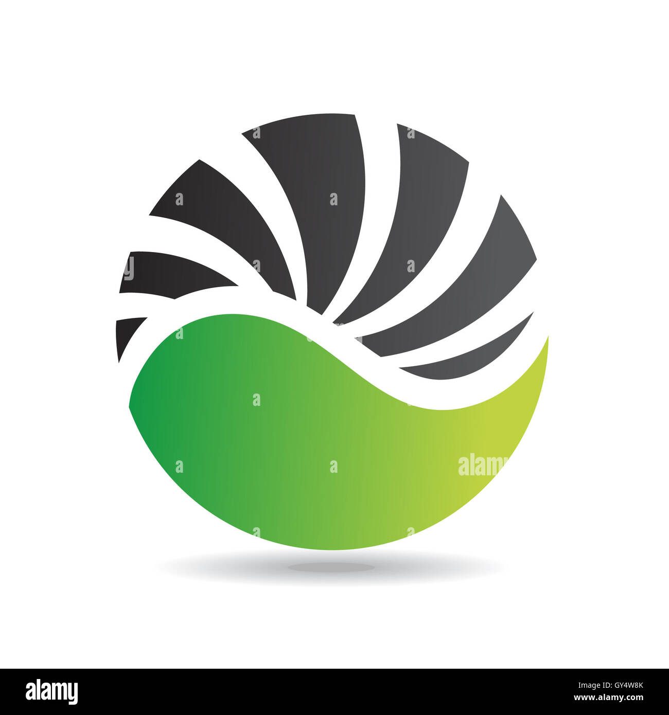 Green round logo icon and design element Stock Photo - Alamy
