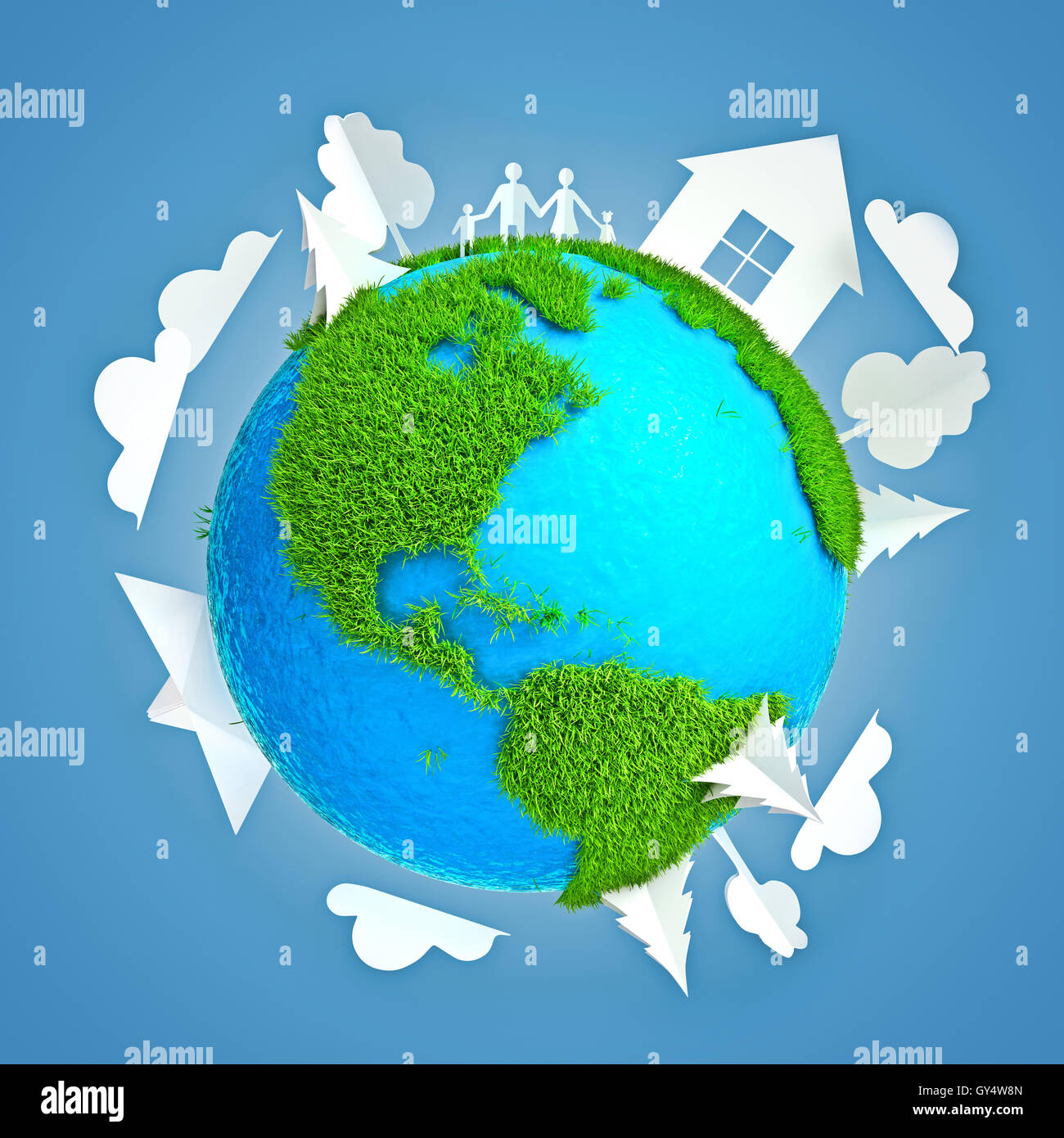 Eco Earth 3d render Stock Photo - Alamy