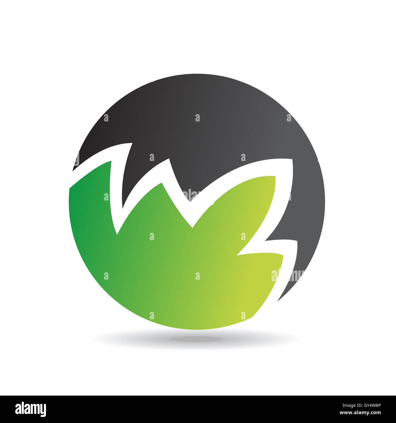 Green round logo icon and design element Stock Photo - Alamy