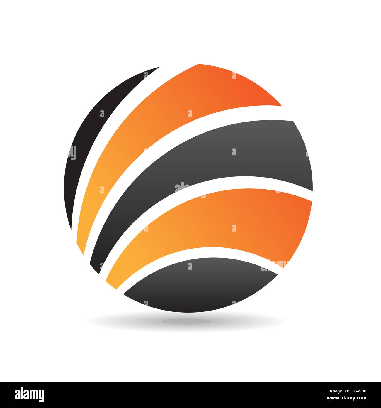 Orange round logo icon and design element Stock Photo - Alamy