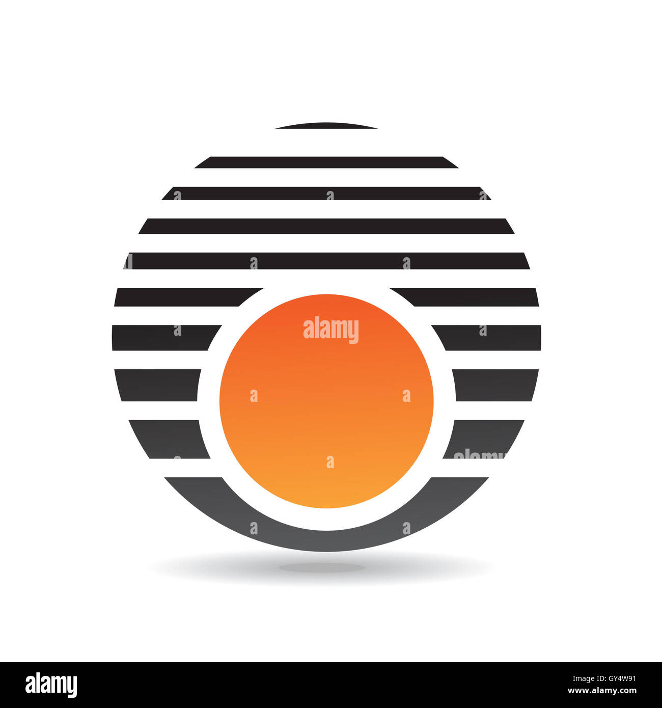 Orange round logo icon and design element Stock Photo - Alamy