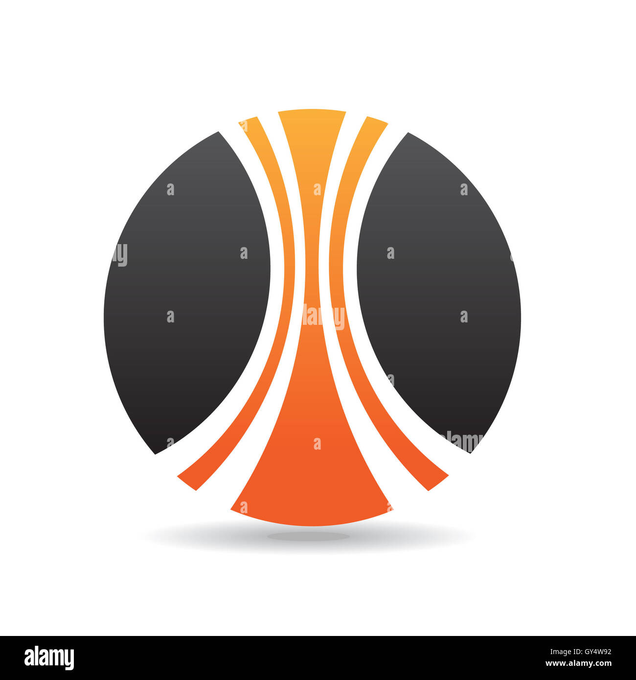 Orange round logo icon and design element Stock Photo - Alamy