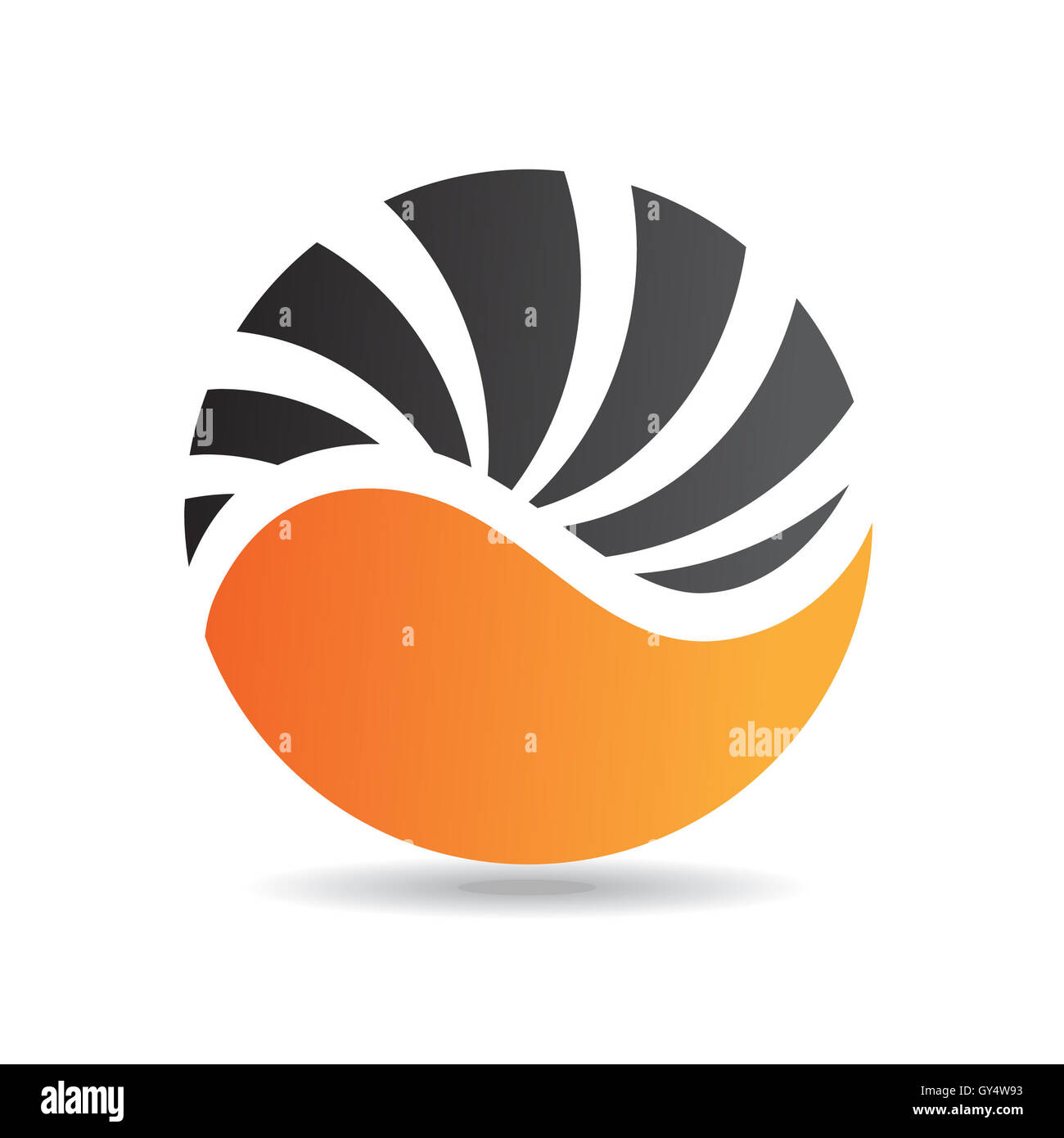Orange round logo icon and design element Stock Photo - Alamy