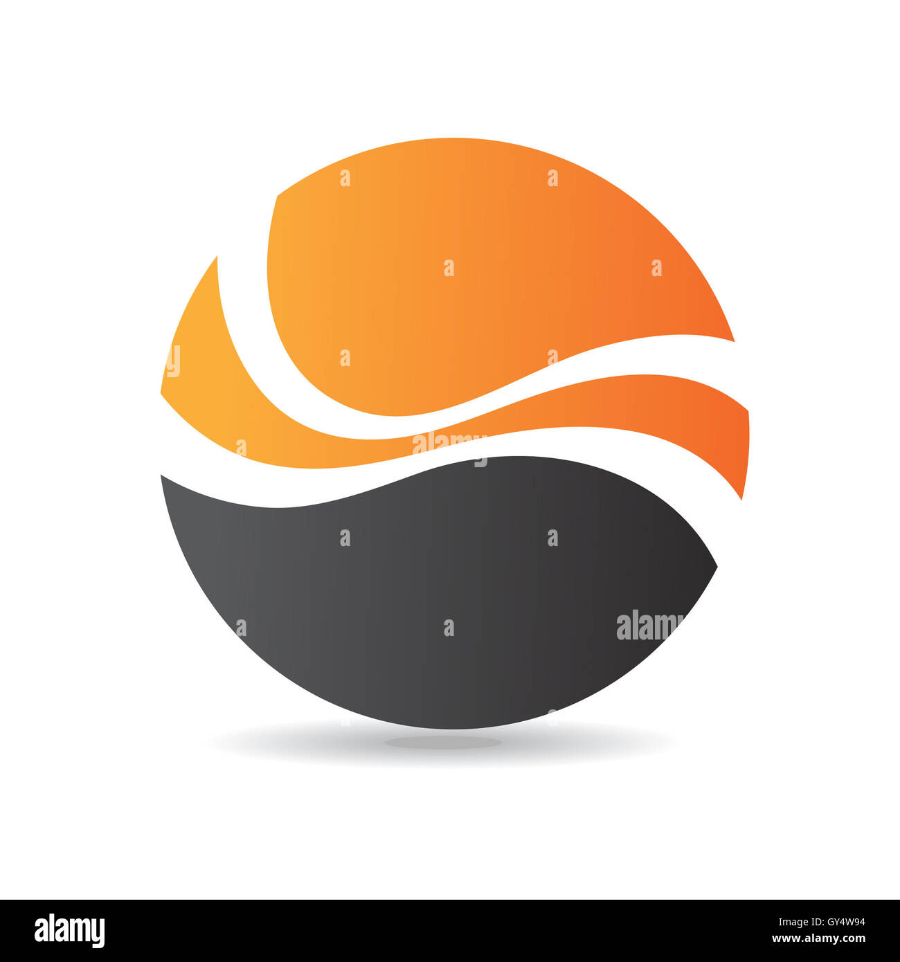 Orange round logo icon and design element Stock Photo - Alamy