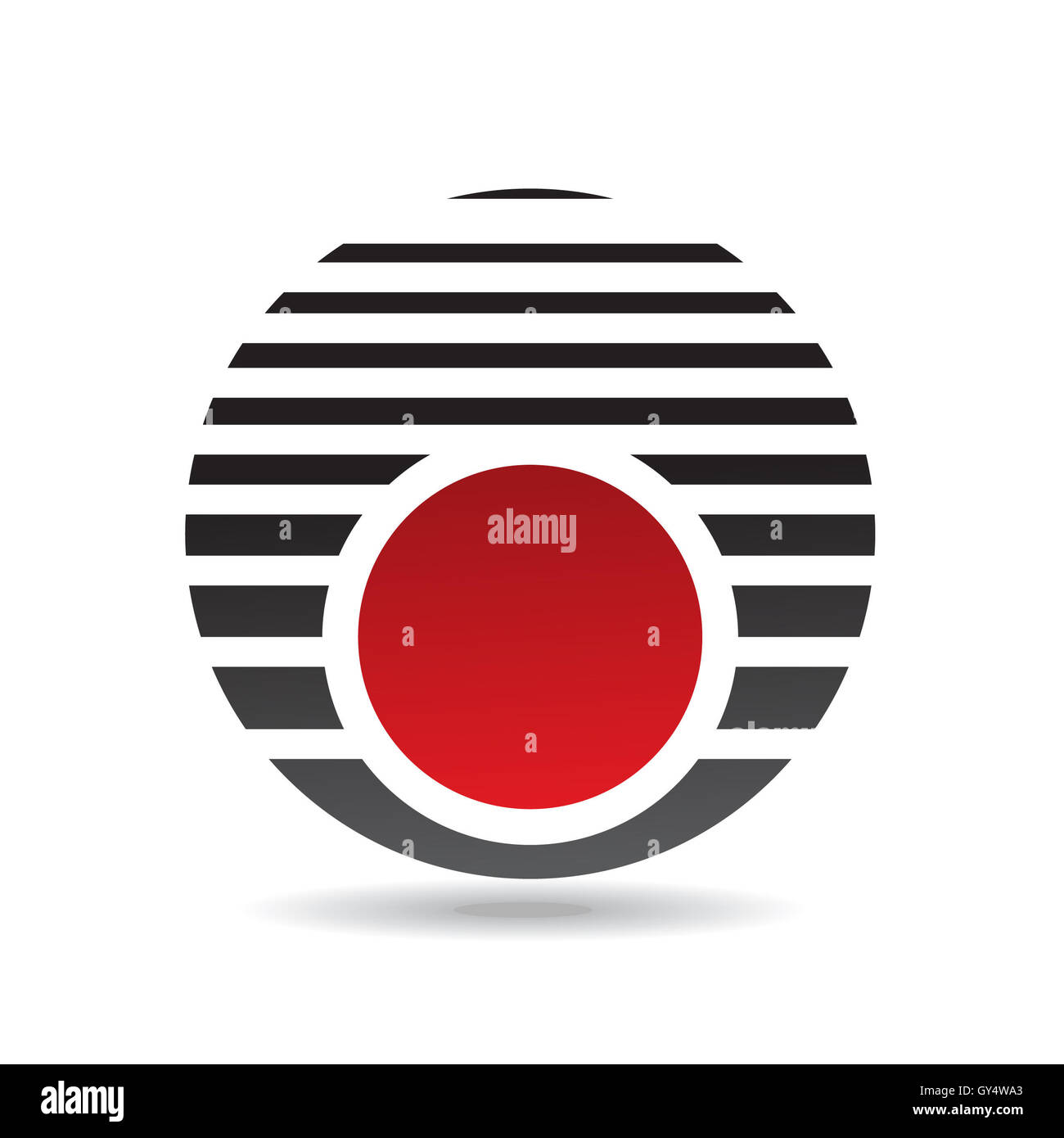 Red round logo icon and design element Stock Photo - Alamy