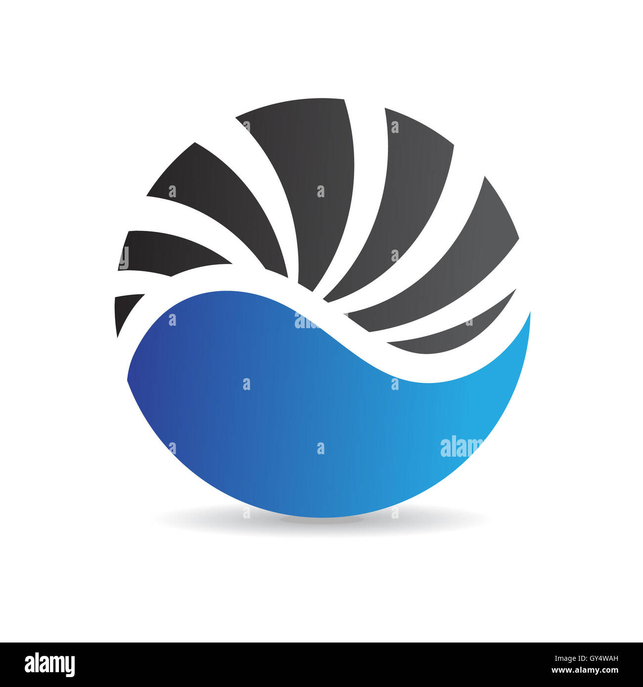 Blue round logo icon and design element Stock Photo - Alamy