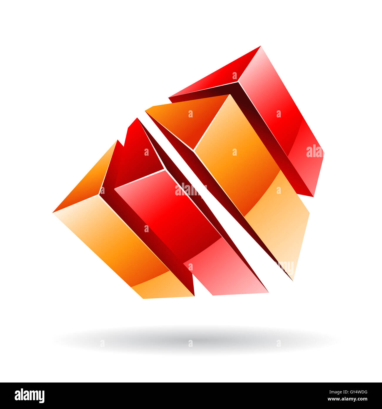 3d colorful cubic logo icon and design element Stock Photo - Alamy