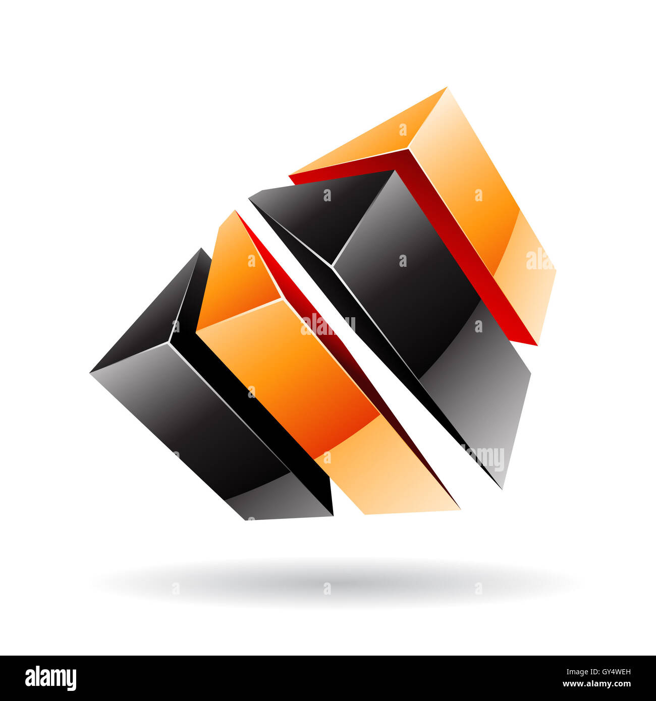 3d colorful cubic logo icon and design element Stock Photo - Alamy