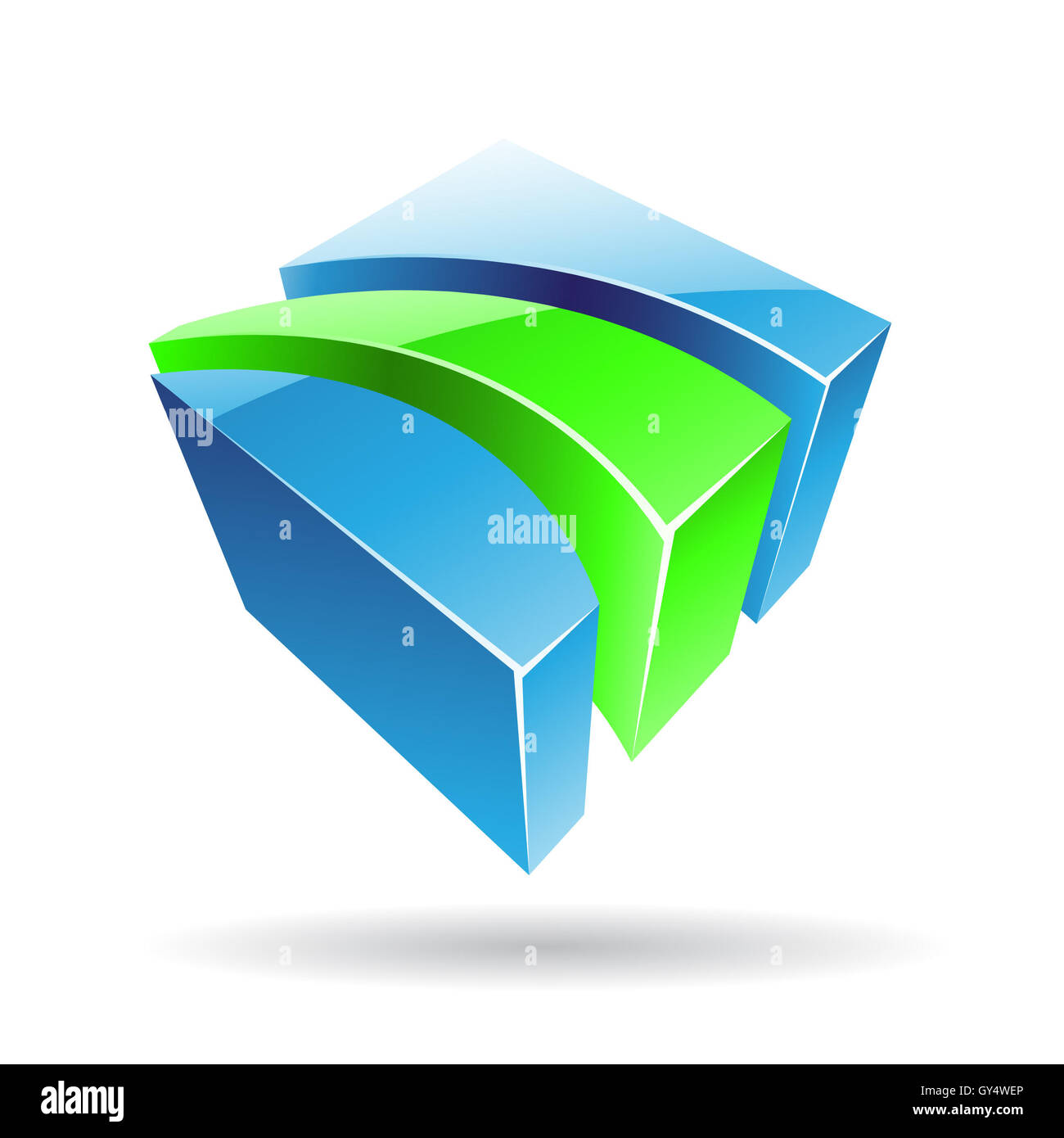 3d colorful cubic logo icon and design element Stock Photo - Alamy