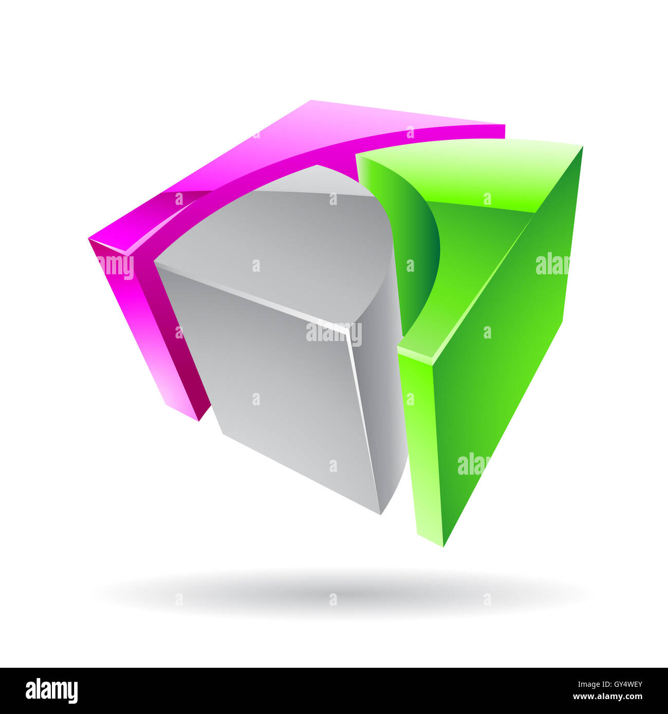 3d colorful cubic logo icon and design element Stock Photo - Alamy