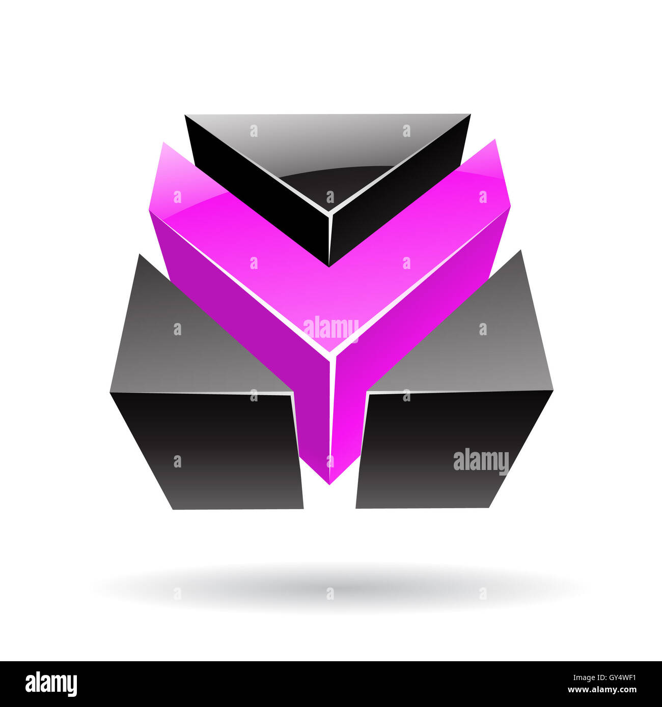 3d colorful cubic logo icon and design element Stock Photo - Alamy