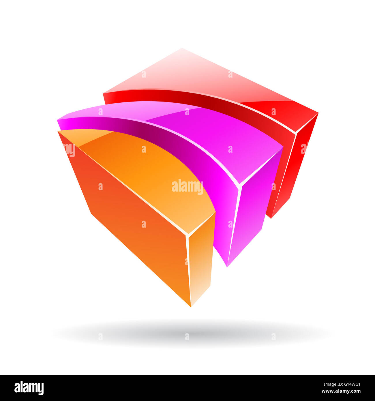 3d colorful cubic logo icon and design element Stock Photo - Alamy