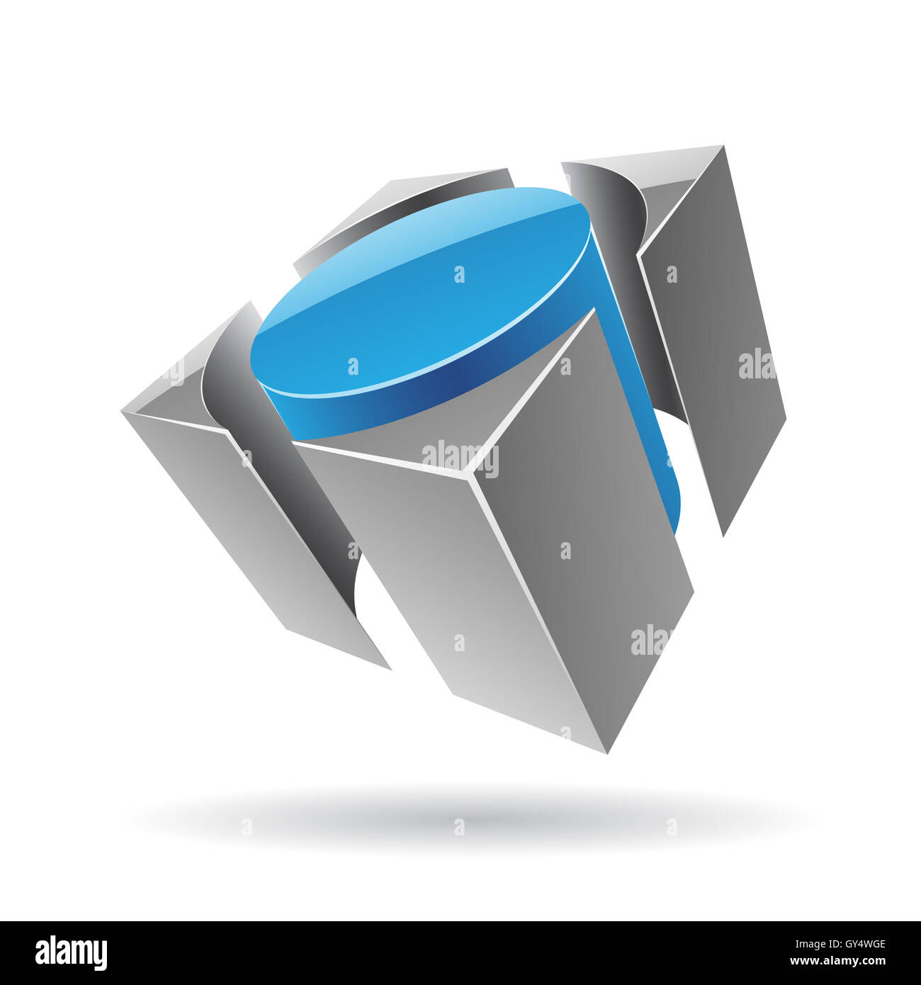 3d colorful cubic logo icon and design element Stock Photo - Alamy