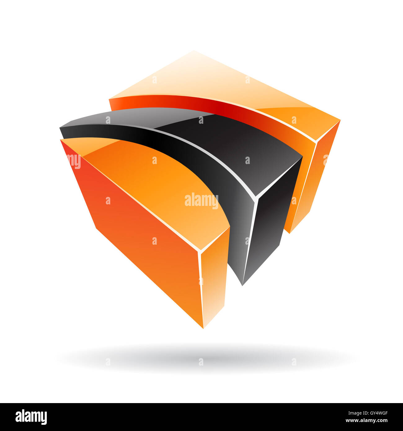 3d colorful cubic logo icon and design element Stock Photo - Alamy