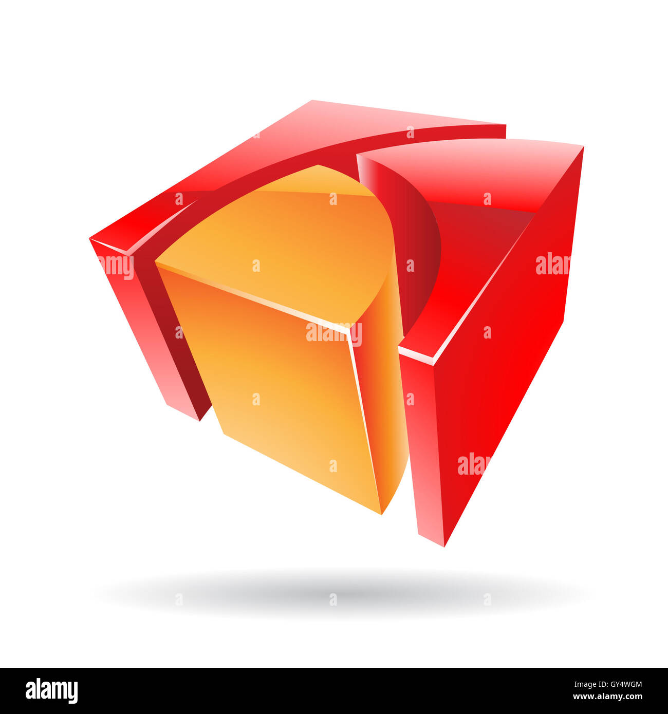 3d colorful cubic logo icon and design element Stock Photo - Alamy