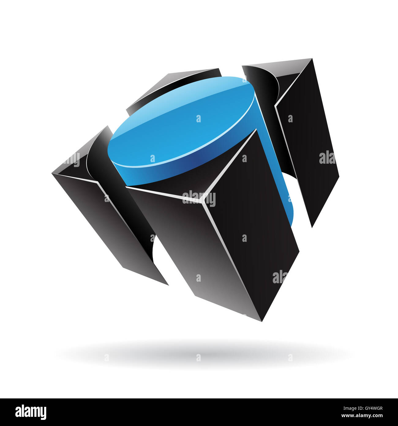 3d colorful cubic logo icon and design element Stock Photo - Alamy