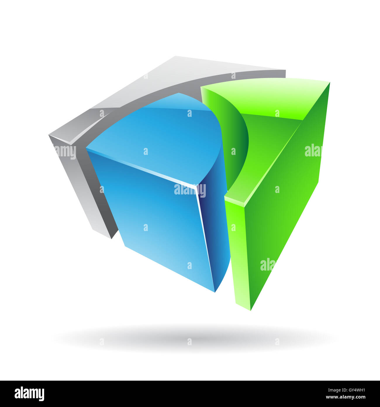 3d colorful cubic logo icon and design element Stock Photo - Alamy