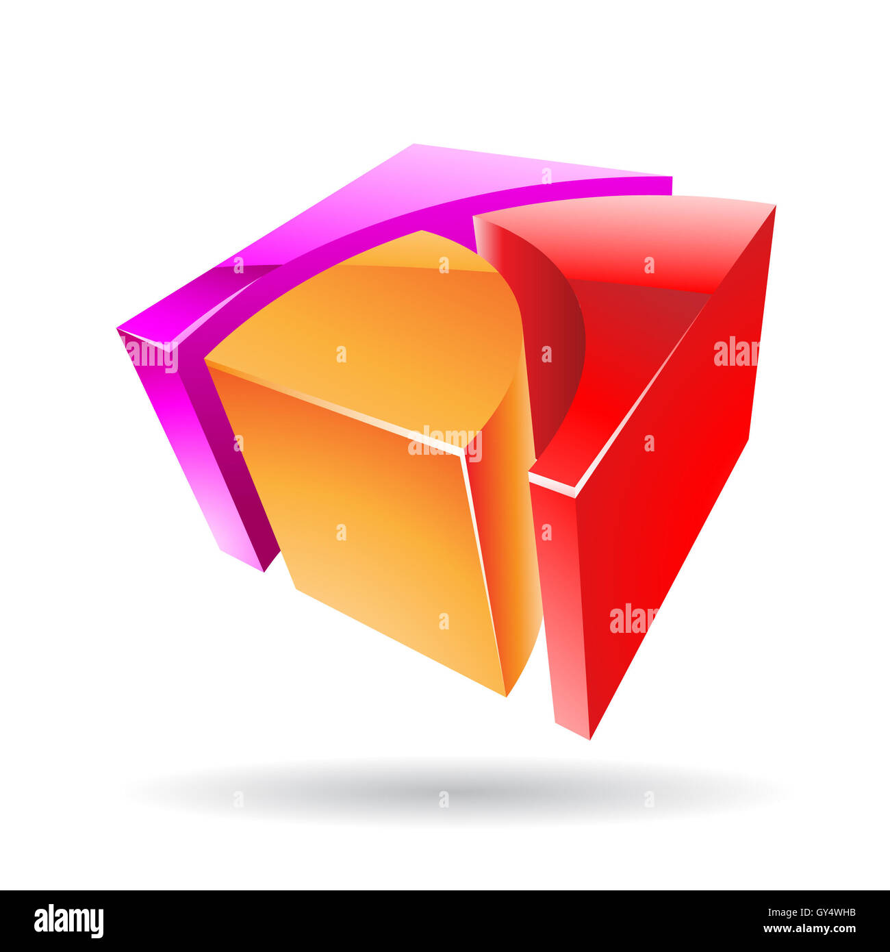 3d colorful cubic logo icon and design element Stock Photo - Alamy