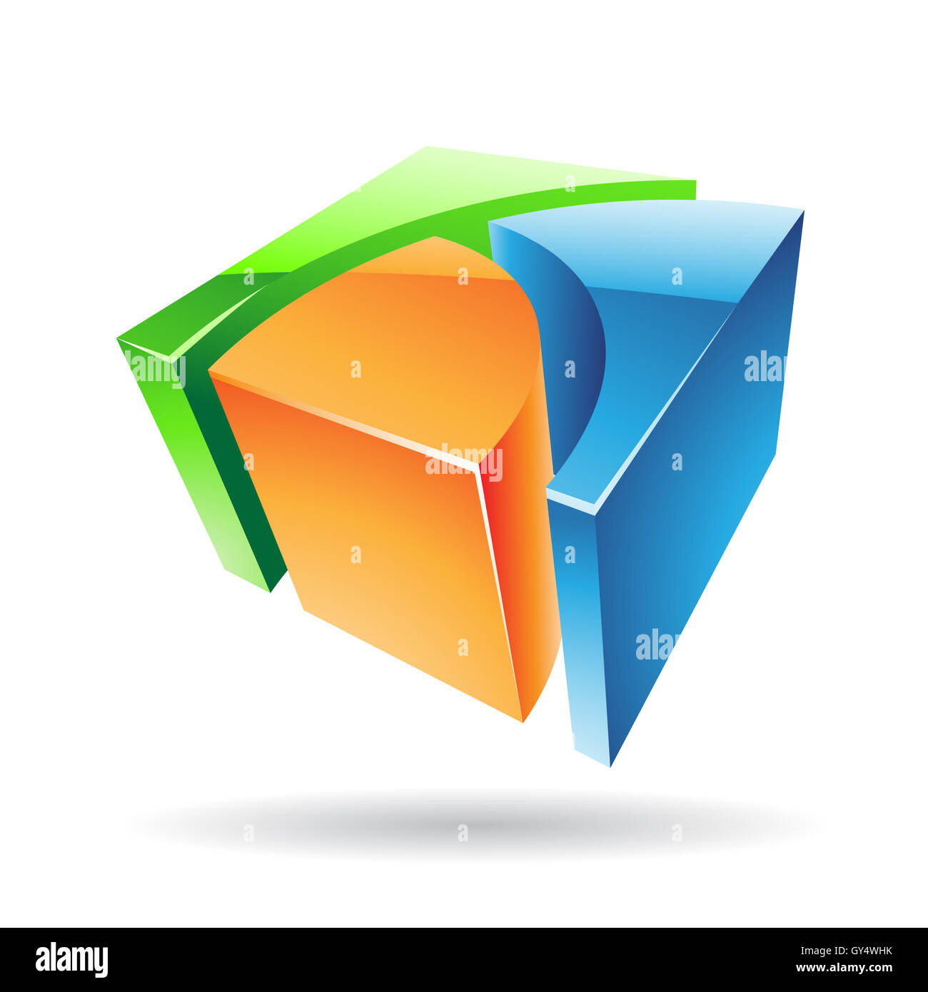 3d colorful cubic logo icon and design element Stock Photo - Alamy