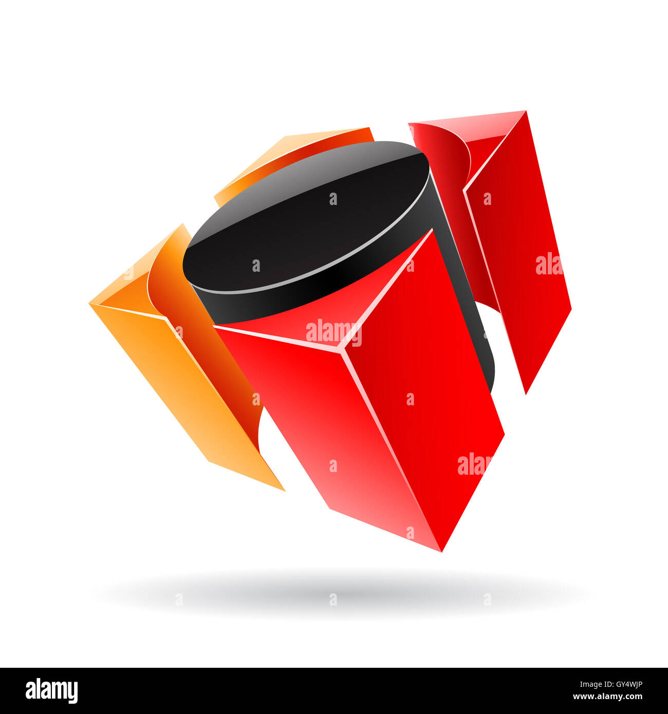 3d colorful cubic logo icon and design element Stock Photo - Alamy