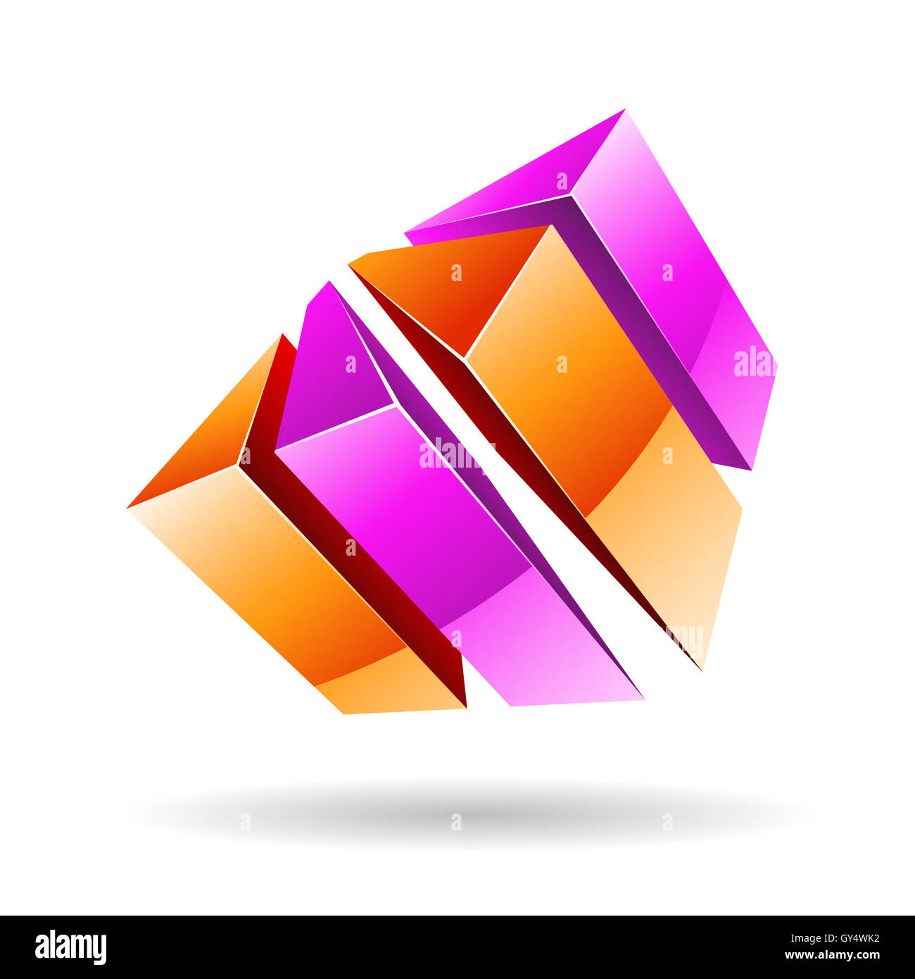 3d colorful cubic logo icon and design element Stock Photo - Alamy