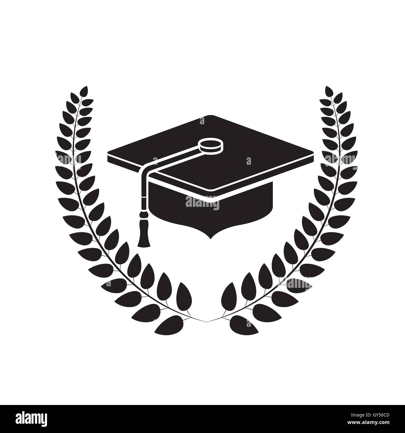 Isolated Graduation cap and wreath design Stock Vector Image & Art - Alamy