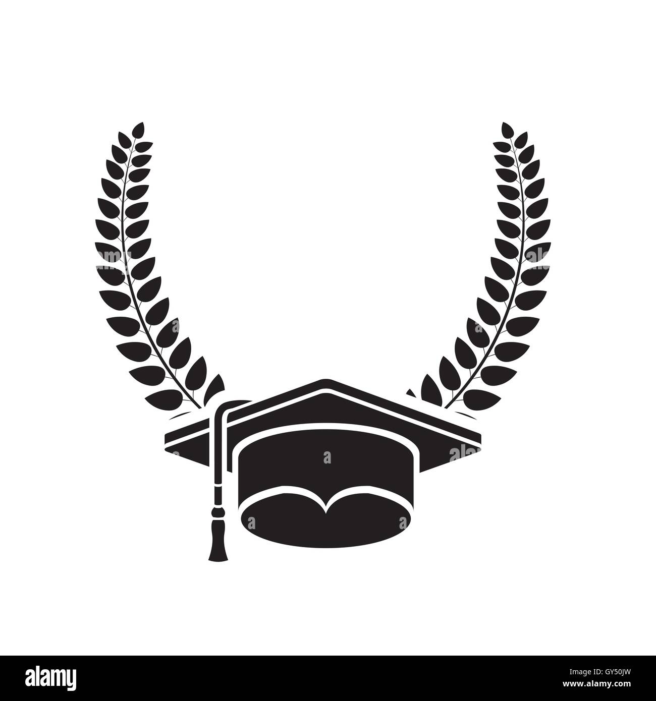 Isolated Graduation cap and wreath design Stock Vector Image & Art - Alamy