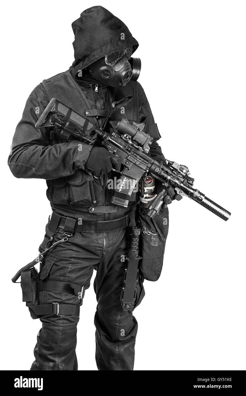 Studio shot nuclear survivor with weapons Stock Photo - Alamy